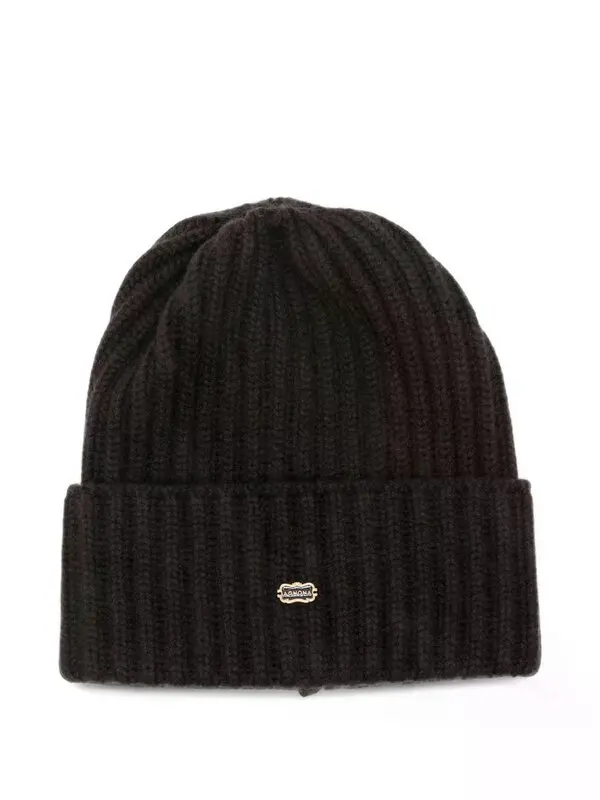 Agnona Ribbed-knit Beanie Hat - Brown