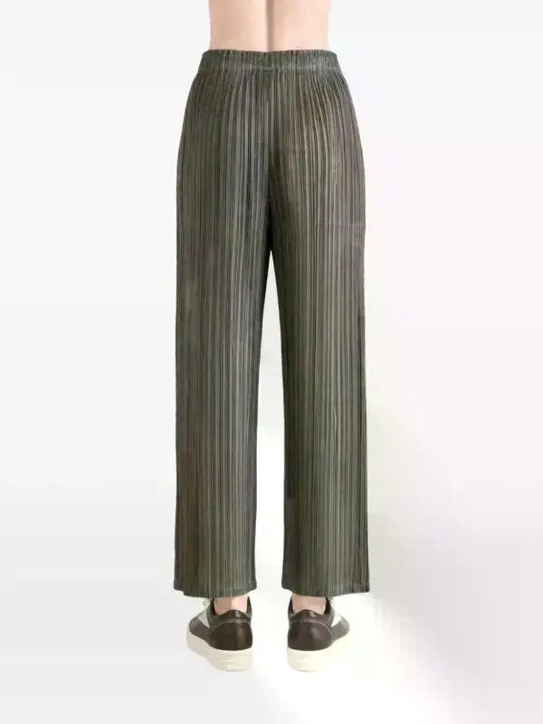 Issey Miyake Mellow Pleats Cropped Wide-leg Trousers