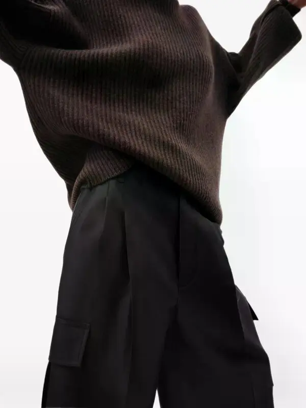 Carven Ribbed-knit High-neck Cashmere Sweater