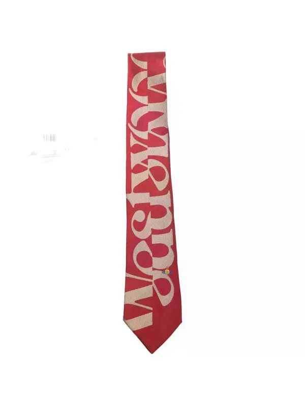 VIVIENNE WESTWOOD Logo-print Silk Tie - Red