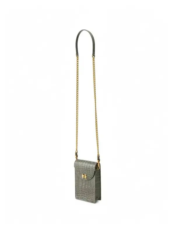 KWANPEN Crocodile-effect Chain-strap Phone Bag