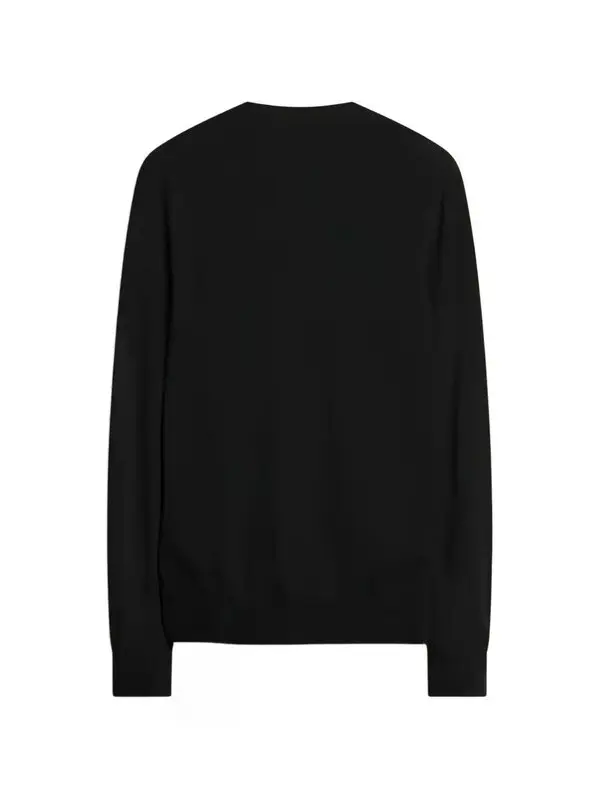 Play Comme Des Garcon Logo-patch V-neck Cardigan - Black