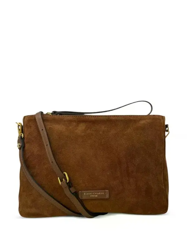 GIANNI CHIARINI Nora Suede Shoulder Bag - Cognac