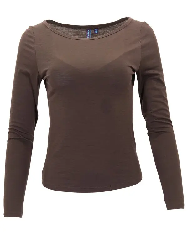 LORDS OF HARLECH Carly Ie Merino Long-sleeve Crew-neck Top - Brown