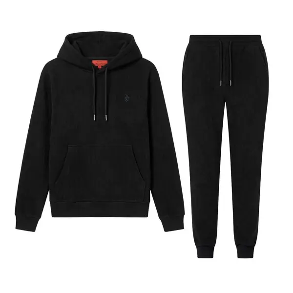 MAISON TANGERINE Shadow Knit Premium Cotton Sweatshirt & Joggers Tracksuit Set For