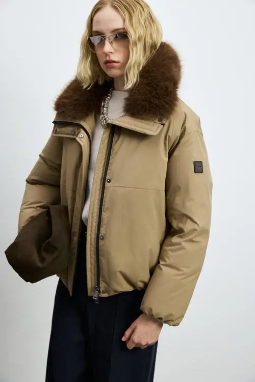 LUFIAN Sunset Goose Down Puffer Jacket - Camel
