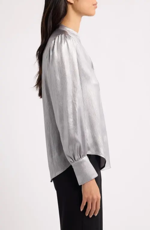 Anne Klein Metallic Gathered Top