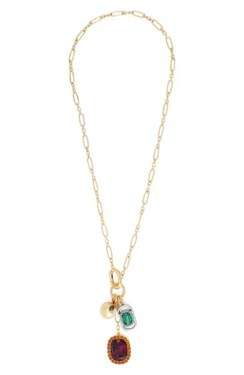 Kurt Geiger Gemstone Charm Link Long Necklace - Multi