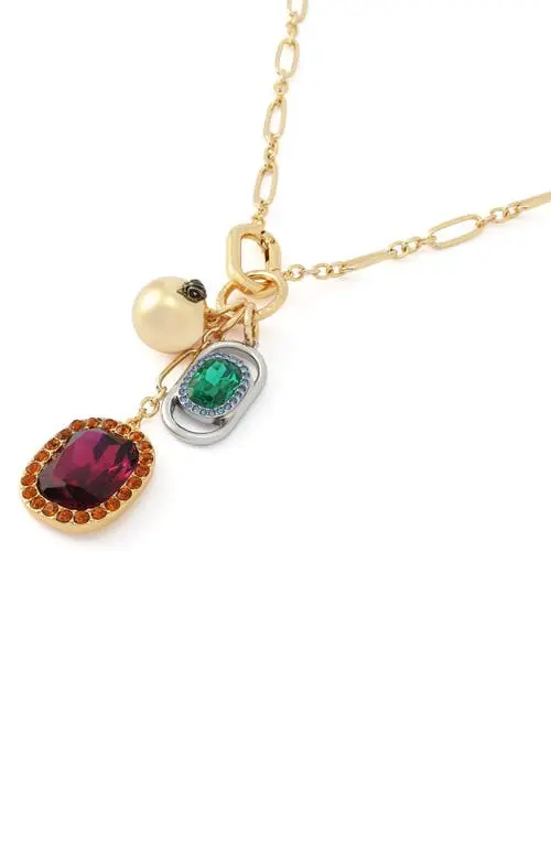 Kurt Geiger Gemstone Charm Link Long Necklace