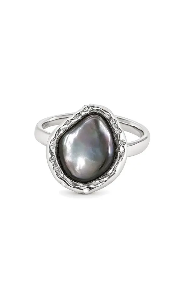 BOLOLA The Lola Ring In With Grey Pearl