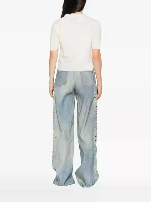 Ermanno Scervino Lace-trimmed Short-sleeve Sweater