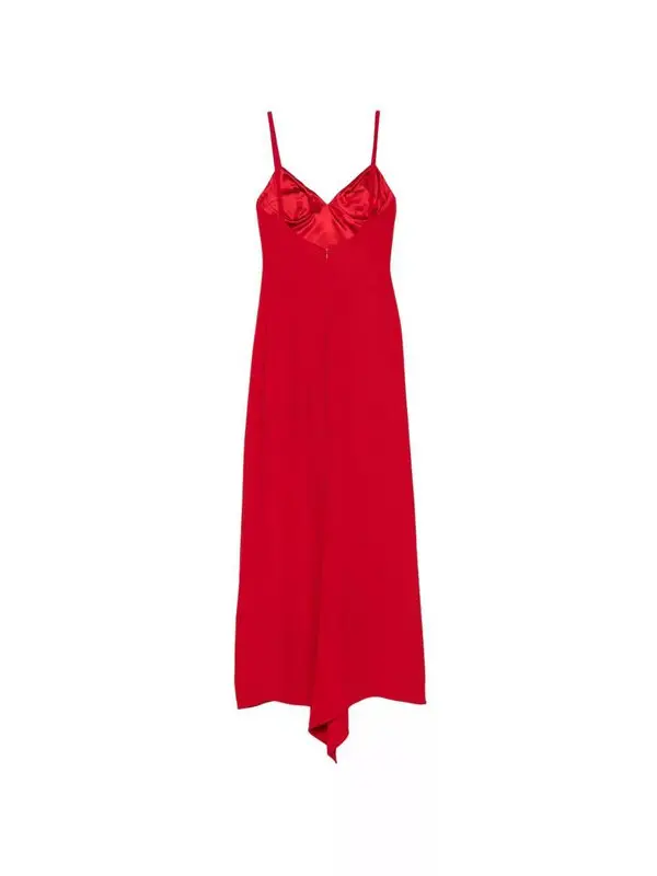 Versace 2000s Spaghetti-strap Evening Gown - Red
