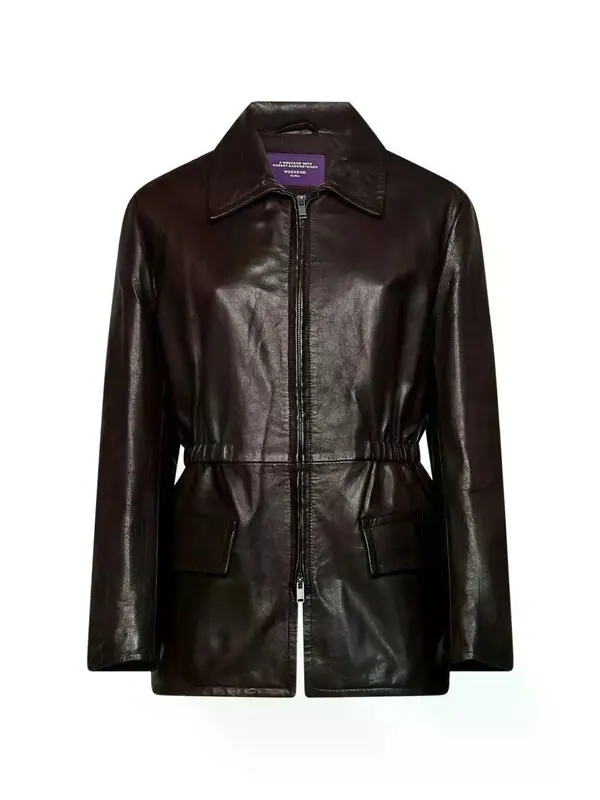 Max Mara Leather Biker Jacket - Brown