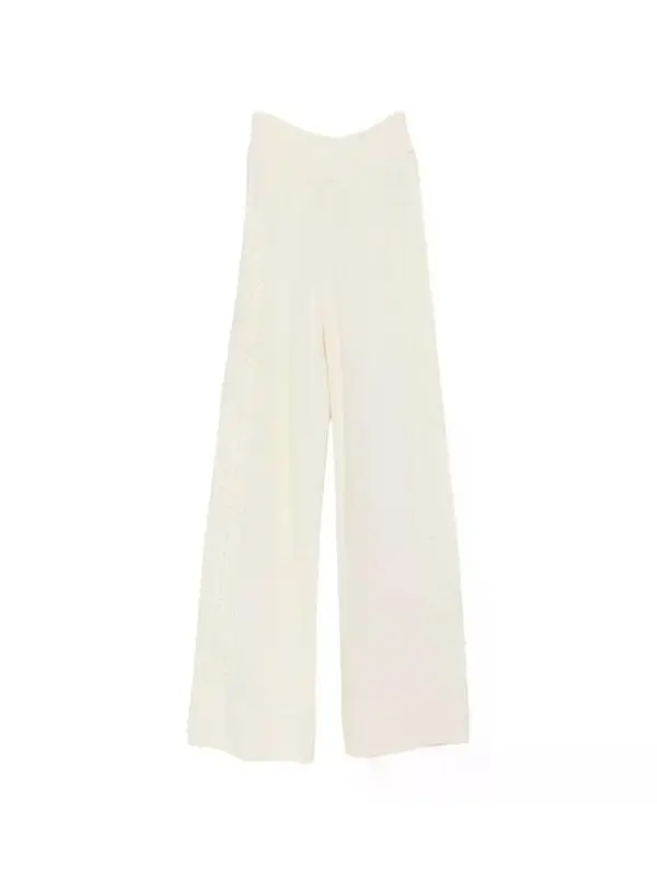 Ermanno Scervino Pointelle-knit Wide-leg Trousers