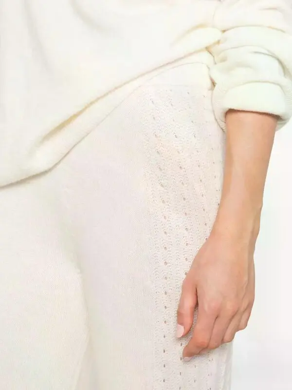 Ermanno Scervino Pointelle-knit Wide-leg Trousers