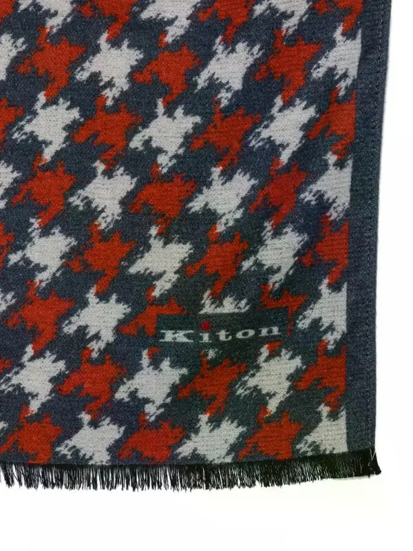Kiton Houndstooth-pattern Scarf