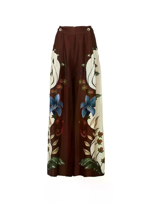 Farm Rio Millena Wide-leg Trousers - Brown