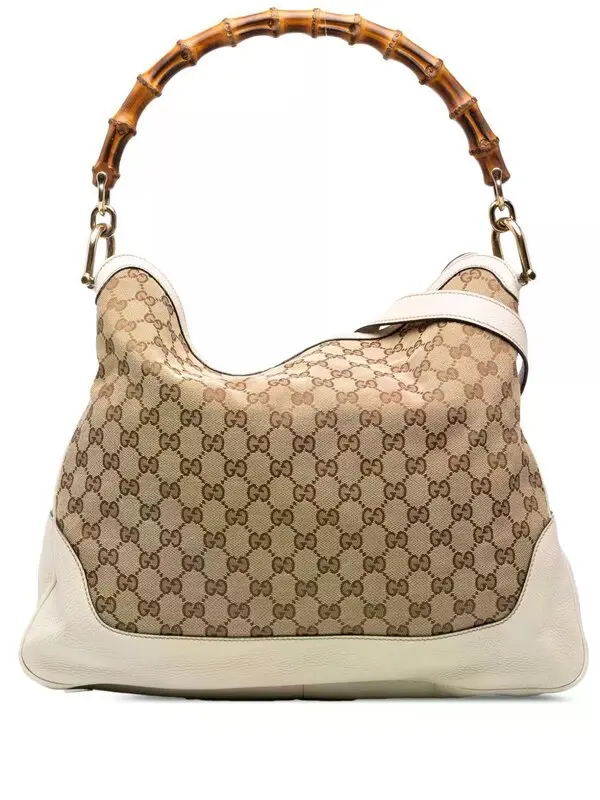 Gucci 2000-2015 Gg Canvas Bamboo Diana Satchel - Neutrals
