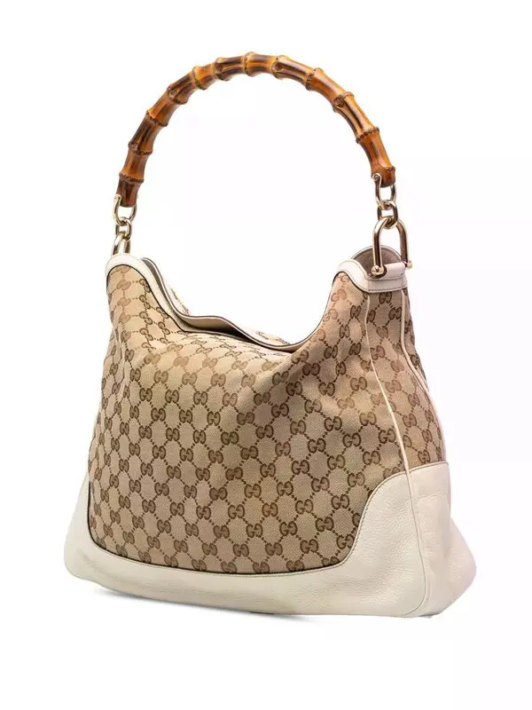 Gucci 2000-2015 Gg Canvas Bamboo Diana Satchel