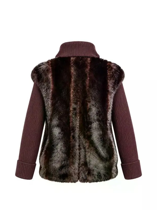 MC2 SAINT BARTH Faux-fur Panelled Knitted Jacket