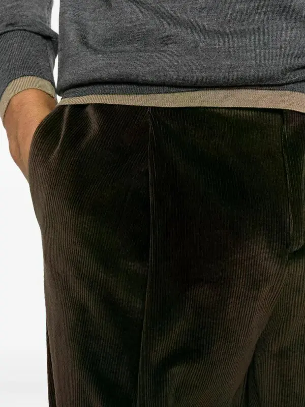 BAGNOLI SARTORIA NAPOLI Pleated Corduroy Trousers