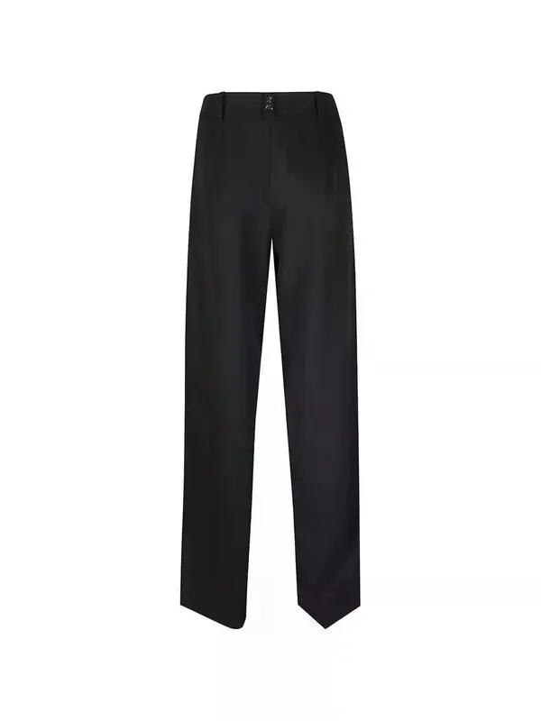 Patrizia Pepe Pleated Wide-leg Trousers - Black