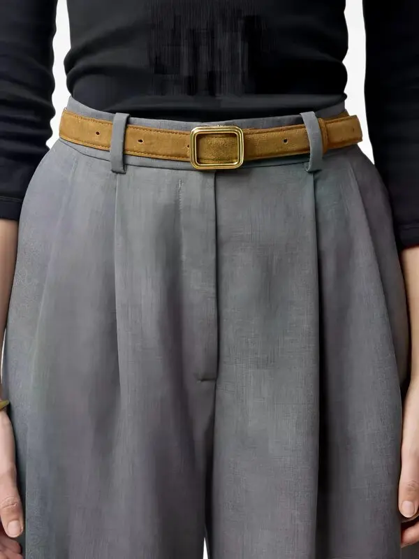 LIÉ STUDIO The Georgia Suede Belt - Brown