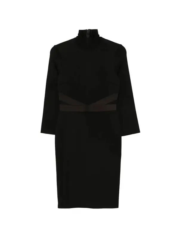 Givenchy 2010s Panelled High-neck Dress - Black