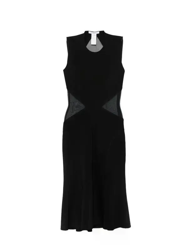 Givenchy 2010s Mesh-panel Sleeveless Midi Dress - Black