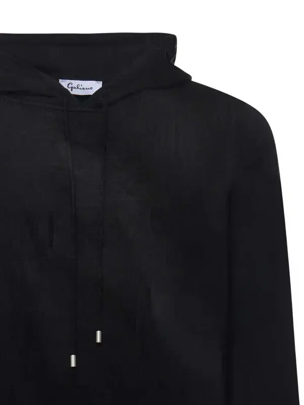 GALIANO Drawstring Virgin-wool Hoodie