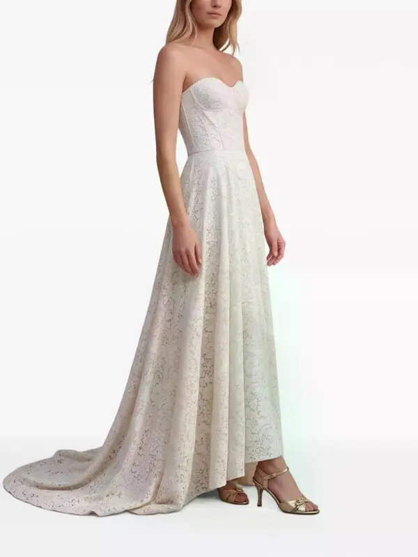 MARCO GABRIELLI ATELIER Strapless Floral-lace Maxi Dress