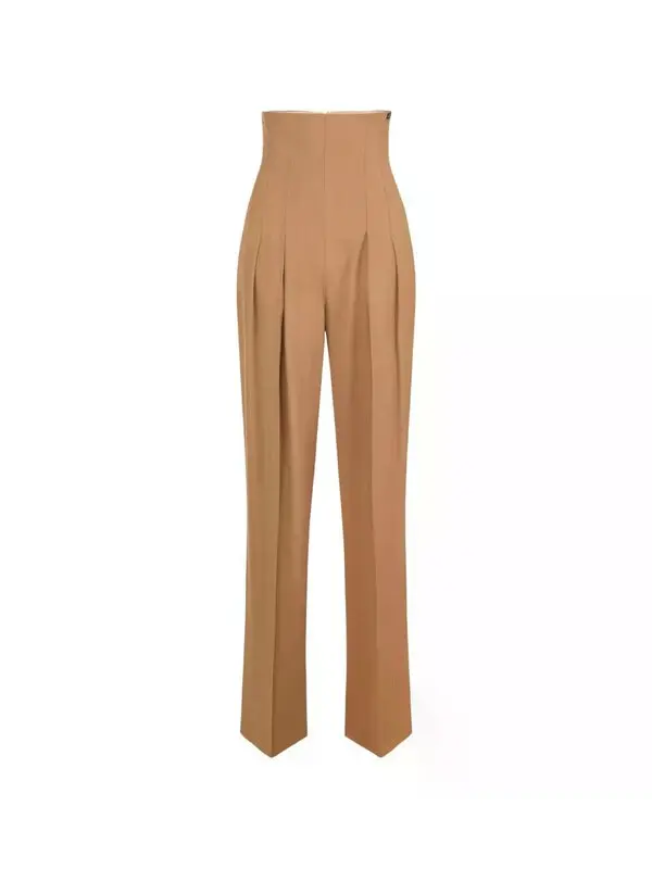 Elisabetta Franchi Bustier-style Gabardine Trousers - Neutrals
