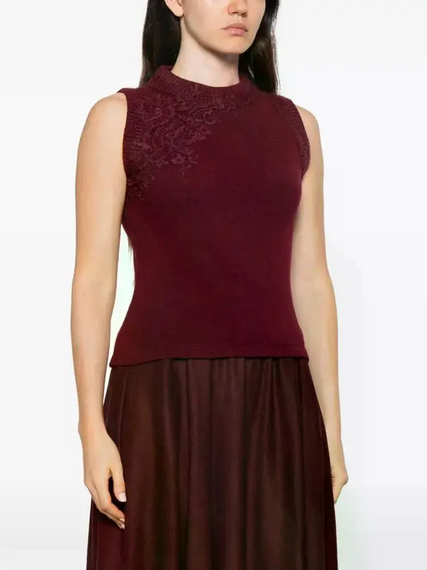 Ermanno Scervino Lace-embellished Sleeveless Top