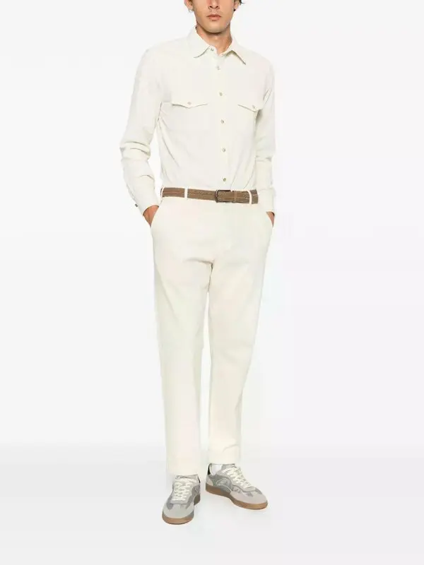 JACOB COHЁN Corduroy Western-style Shirt - Neutrals