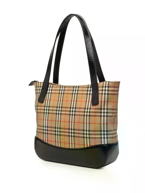 Burberry 20th Century Haymarket Check Canvas Tote Bag - Neutrals
