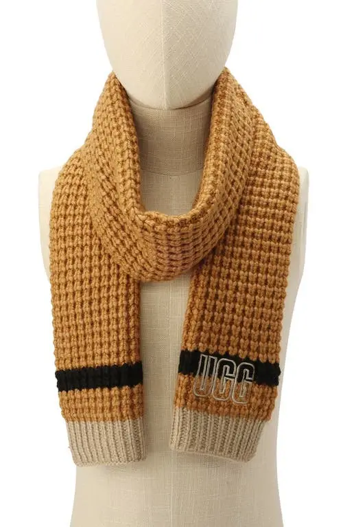 UGG Waffle Stripe Scarf - Chestnut Multi