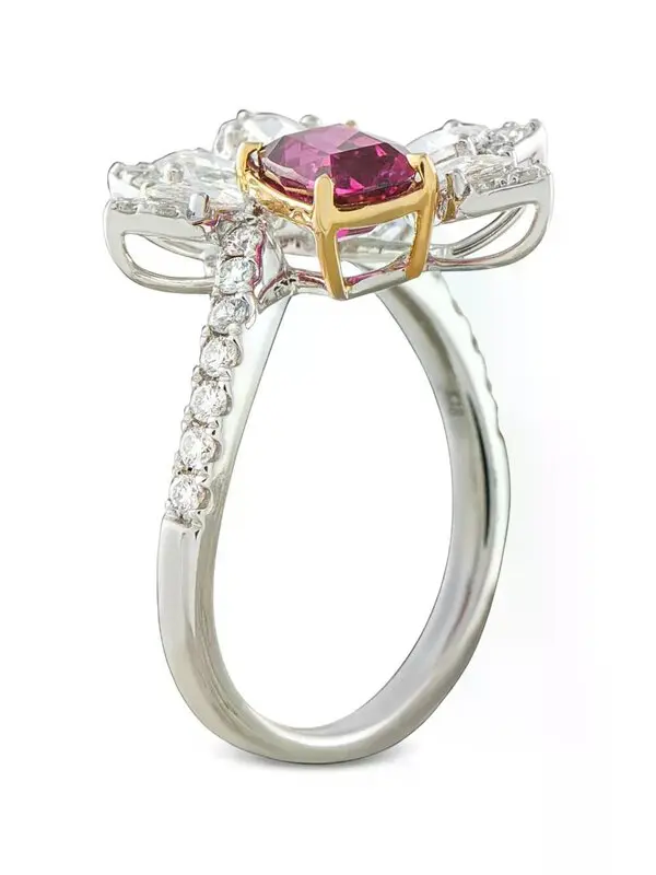 LB EXCLUSIVE Ruby And Diamond Floral Ring