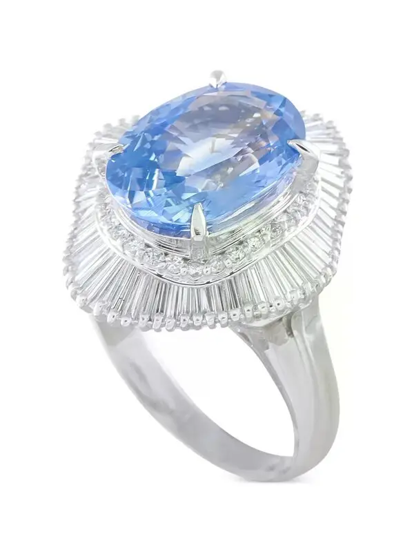 LB EXCLUSIVE Embellished Blue Sapphire Ring - Silver