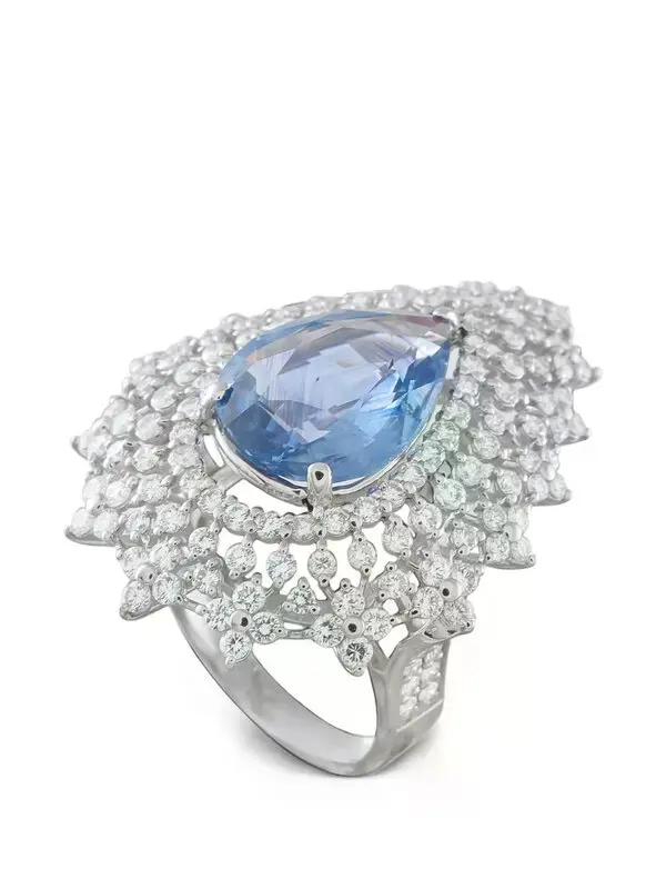LB EXCLUSIVE Embellished Center Sapphire Ring - Silver