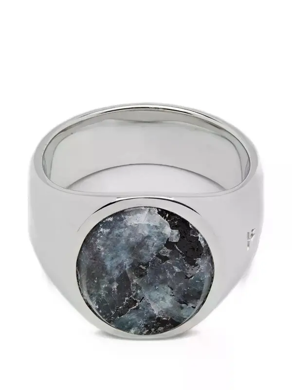 Tom Wood Oval Larvikite Rings - Silver