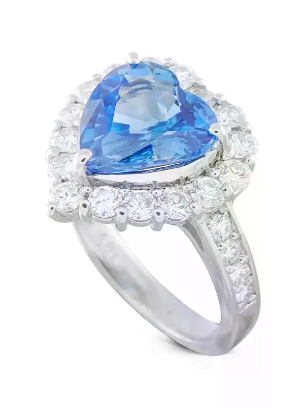 LB EXCLUSIVE Heart Sapphire Embellished Ring - Silver