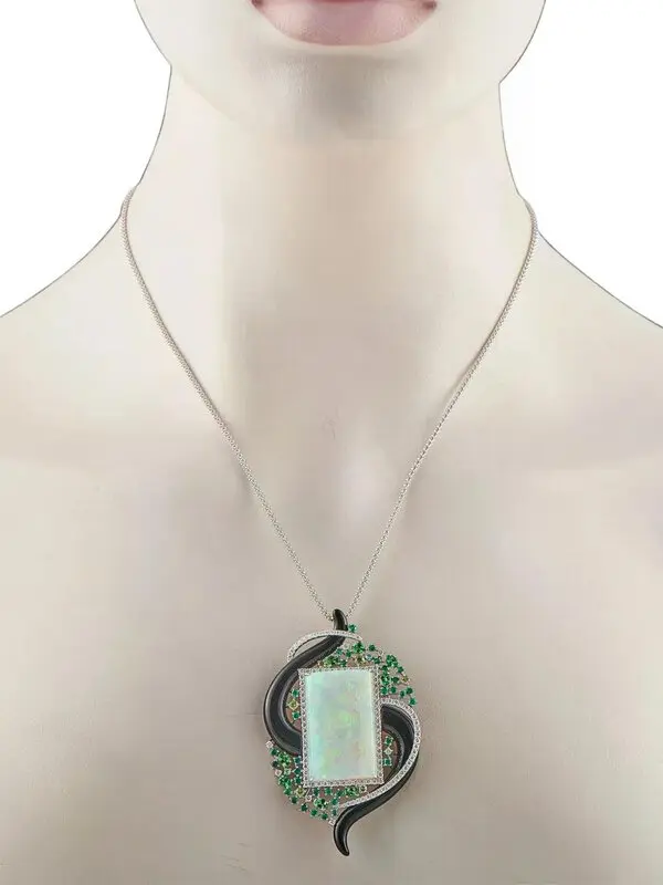 LB EXCLUSIVE Opal And Diamond Necklace - Silver
