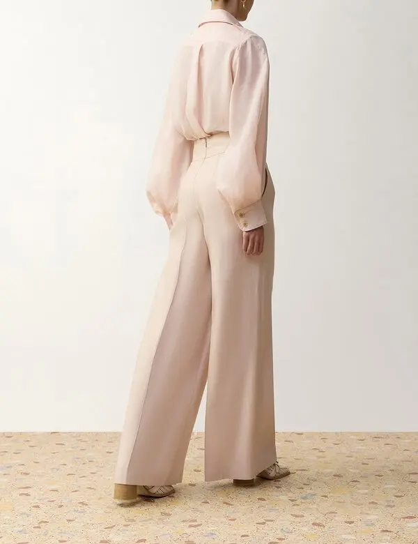 Zimmermann Clash Linen Wide Leg Pant