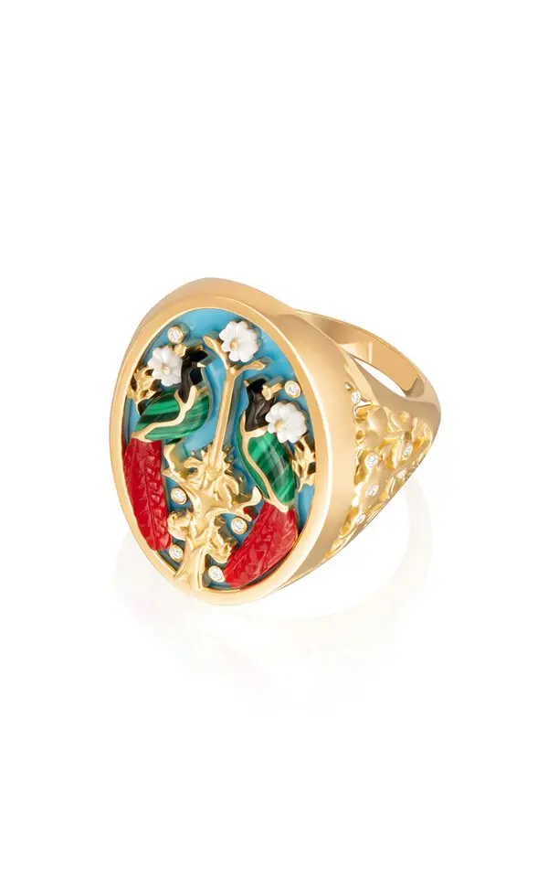 L'ATELIER NAWBAR Peacock Garden 18k Yellow Gold -stone Ring - Multi