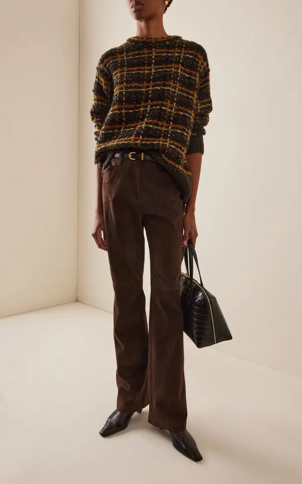 Lafayette 148 New York Glen Plaid Wool Sweater
