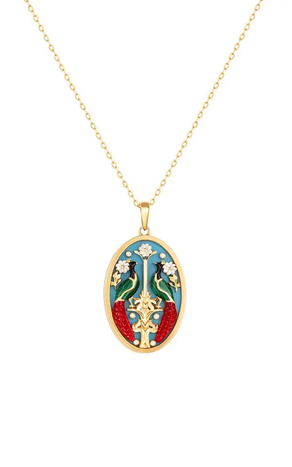 L'ATELIER NAWBAR Peacock Garden 18k Yellow Gold -stone Necklace - Multi