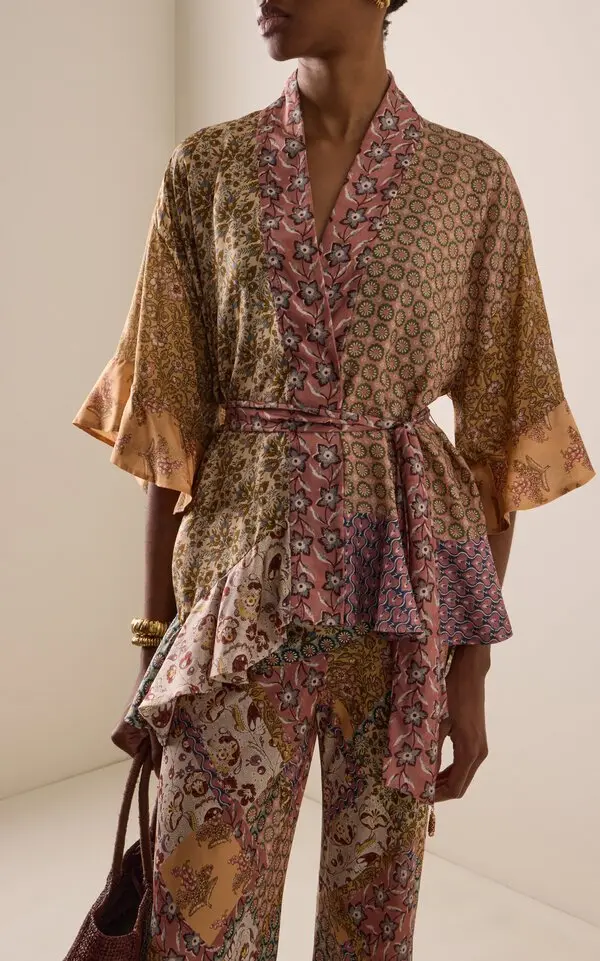 Zimmermann Fairlight Scarf Silk Wrap Top - Multi