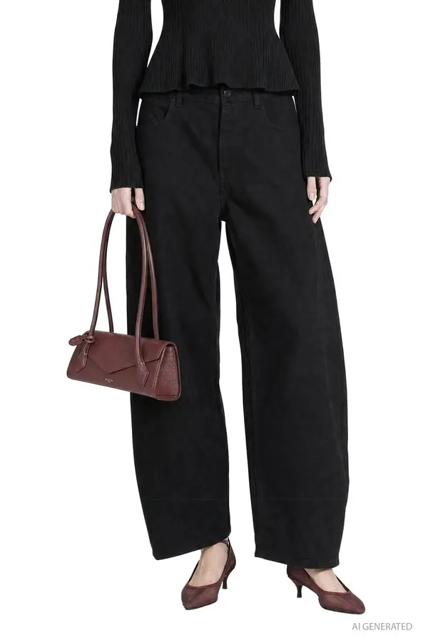 Alaïa Round Denim Jeans - Black