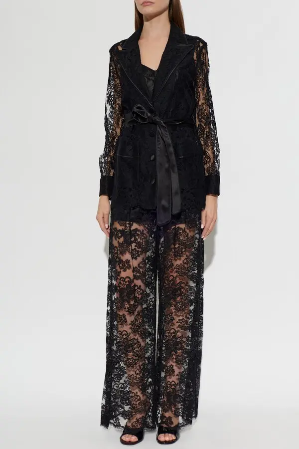 Dolce & Gabbana Lace Shirt With Belt