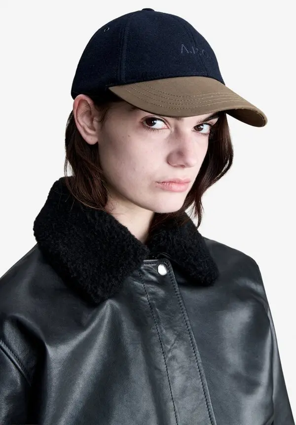 A.p.c. Charlie Cap Wool Baseball Cap Ioj - Blue